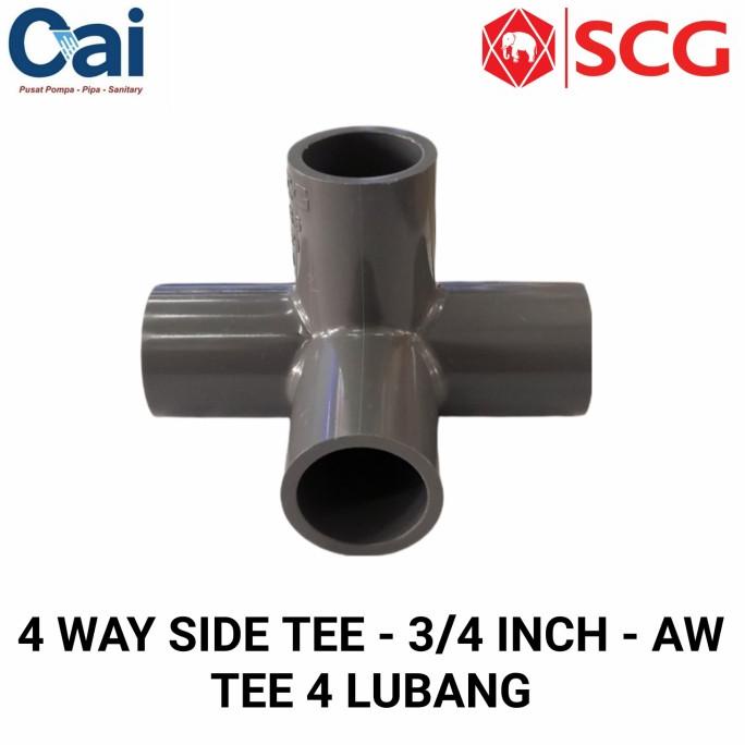 Jual #@#@#@#@] 4 WAY SIDE TEE - FITTING PIPA PVC - 3/4 INCH - AW - TEE ...