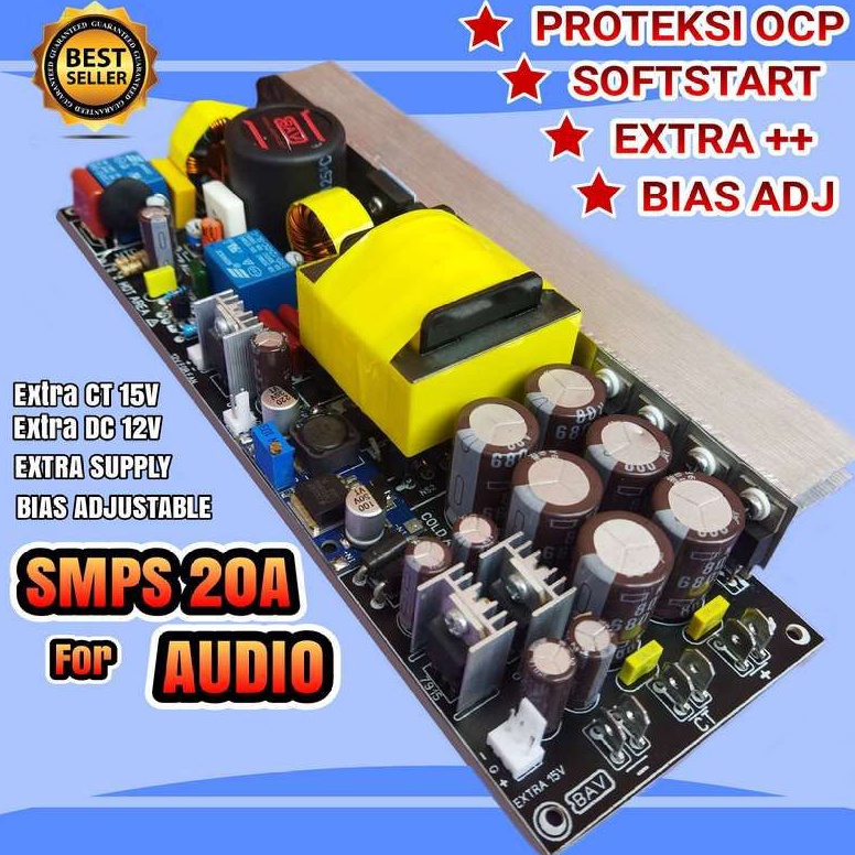 Jual Seller SMPS 20A 24V - 90V CT for AUDIO [ 20 AMPERE VOLT , OCP + softstart + BIAS ADJUSTABLE ...