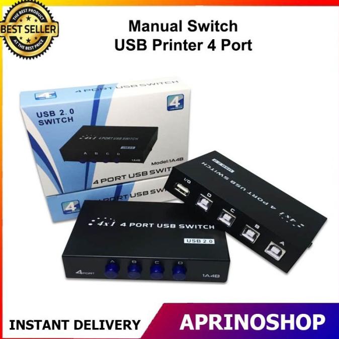 Jual Usb Printer Switch 4 Port Hub Usb 2.0 Printer Sharing 1 In 4 Out | Shopee Indonesia
