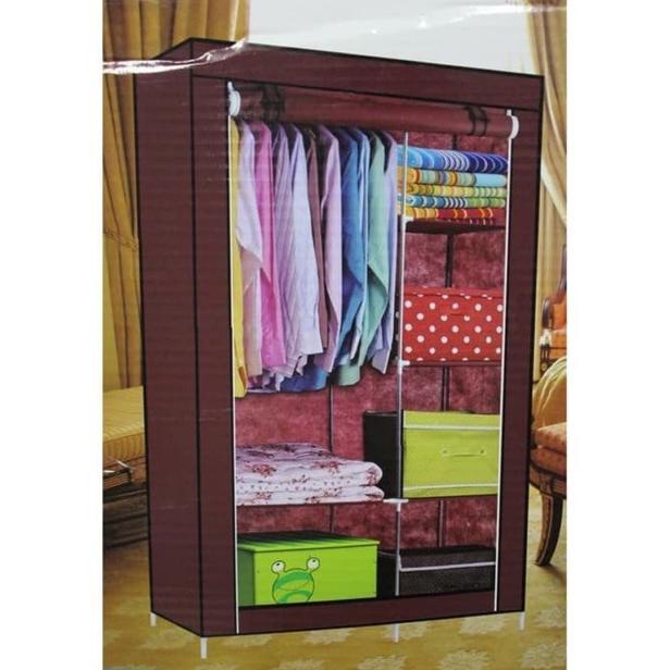 Jual Storage Wardrobe Lemari Pakaian Kain Bongkar Pasang Simple Susun ...
