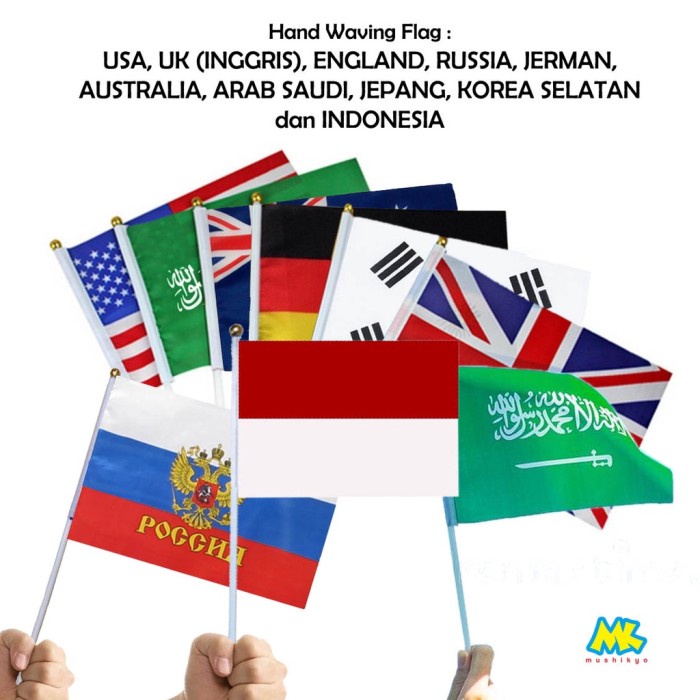 Jual Best Seller Bendera Tangan Negara / Country Hand Flags | Shopee ...