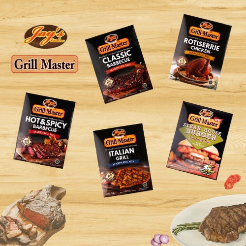 Jual JAY'S GRILL MASTER MARINADE SAUCE BBQ ITALIAN ROTISSERIE STEAK HOT&SPICY 25GR JAYS JAY ...