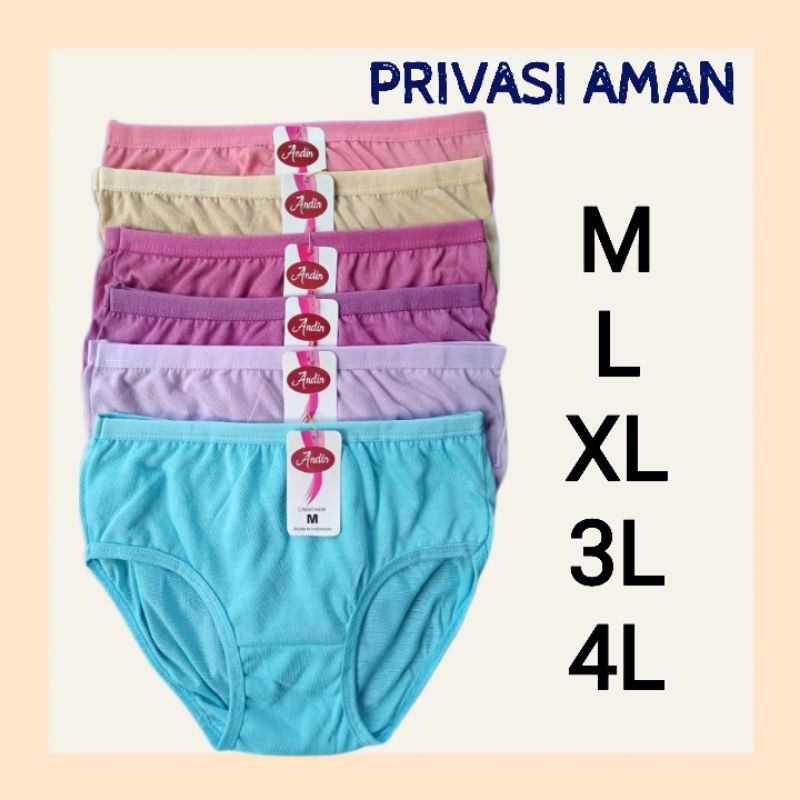Jual CELANA DALAM WANITA REMAJA DEWASA ANDIN SIZE M L XL 3L 4L MAX BB 80 KG | Shopee Indonesia