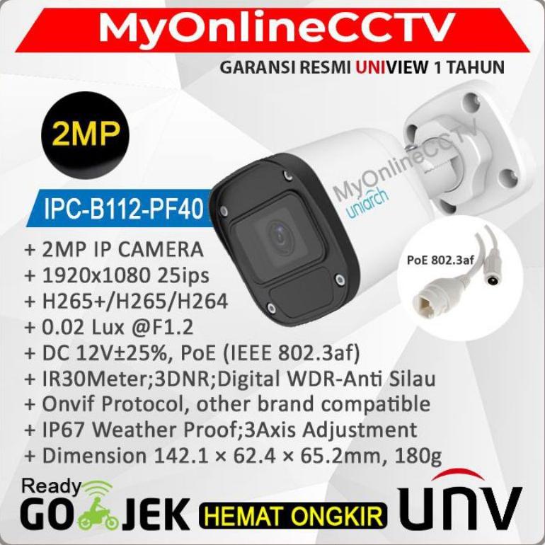 Jual ANE103 IPC-B112-PF40 Uniarch Uniview Resmi IP Camera CCTV Outdoor 2MP POE + | Shopee Indonesia
