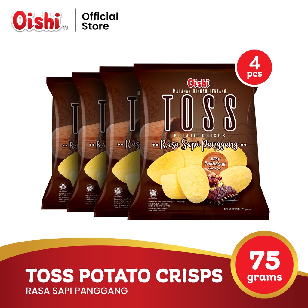 Jual Toss Potato Crisps Rasa Sapi Panggang - Multipack 4 pcs | Shopee ...