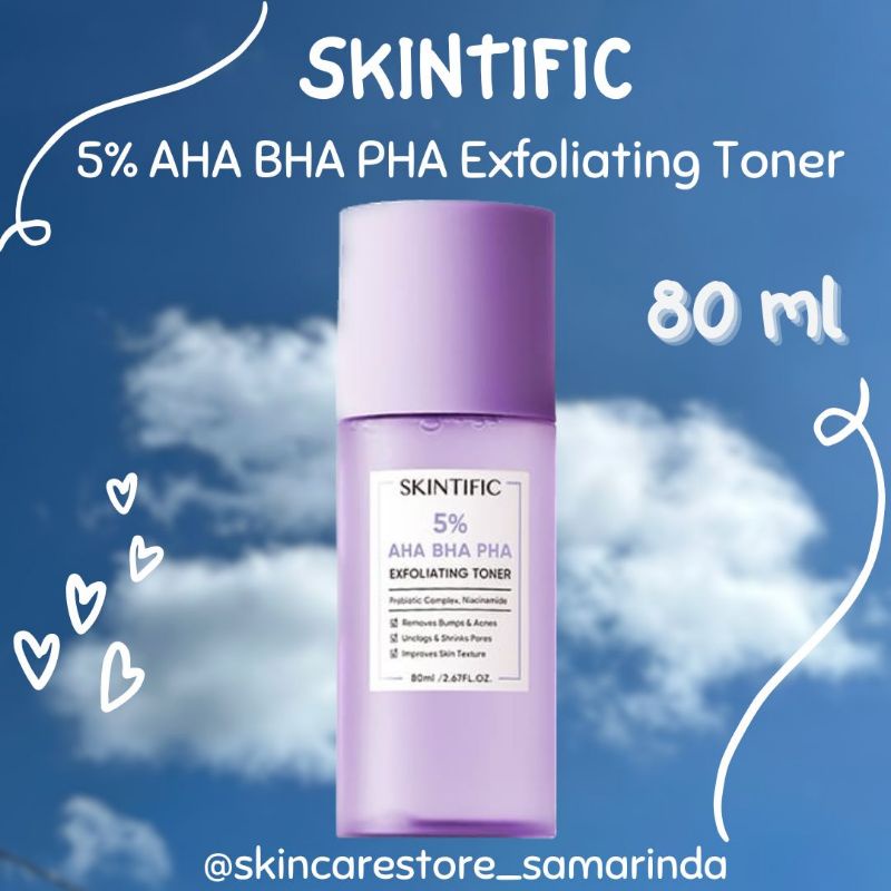 Jual SKINTIFIC - 5% AHA BHA PHA Exfoliating Toner 80ml BPOM ORIGINAL | Shopee Indonesia