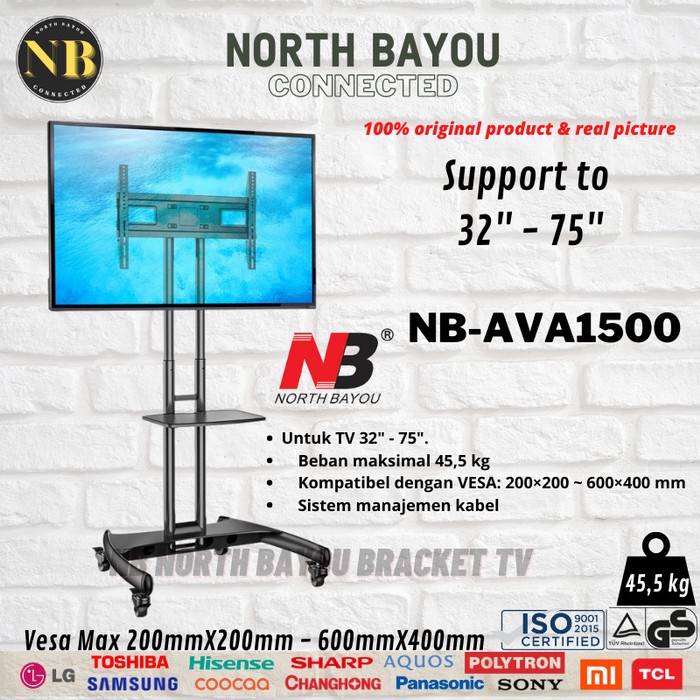 Jual BRACKET TV STANDING 65 60 55 50 43 40 32 INCH, STAND TV ADJUSTABLE ...