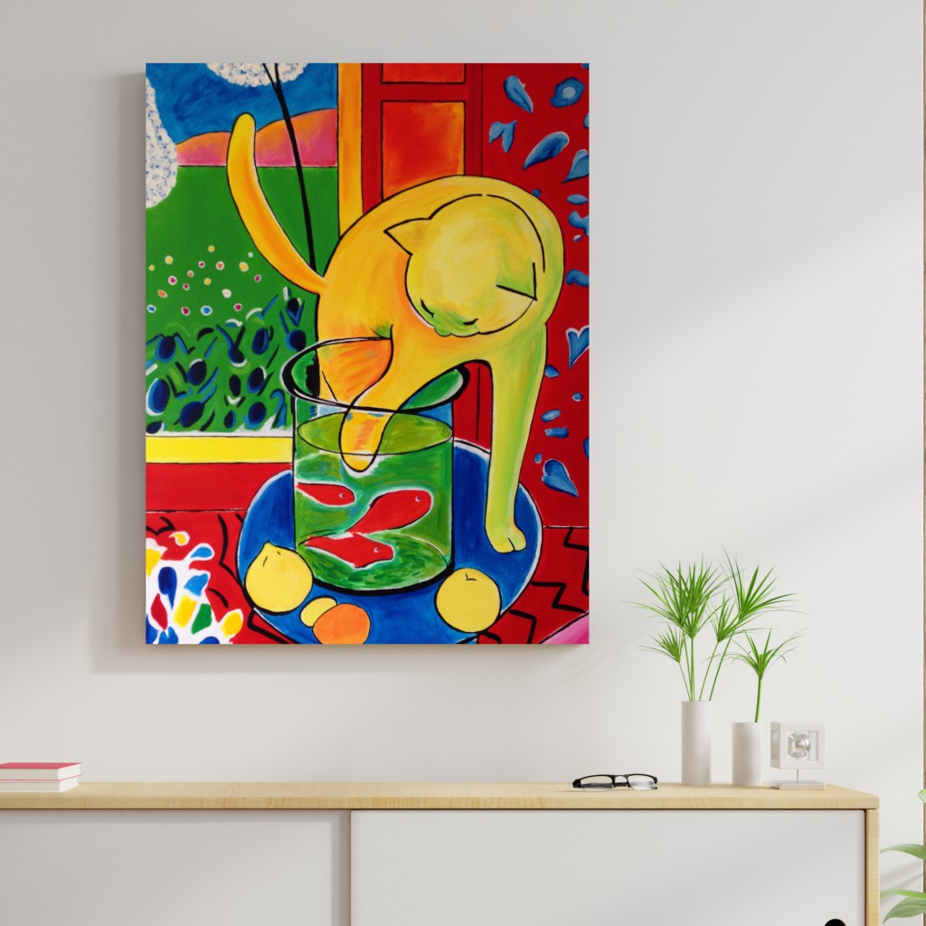 Jual Poster Kayu "The Cat With Red Fish" Ukuran 20Cm x 30Cm | Shopee ...