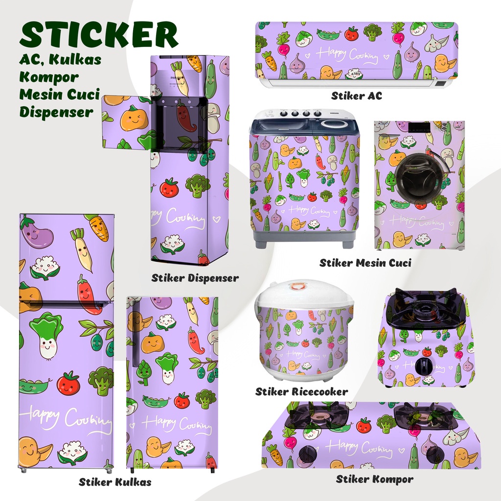 Jual Setiker Sticker Stiker kulkas kompor mesin cuci 1 2 pintu tabung ...