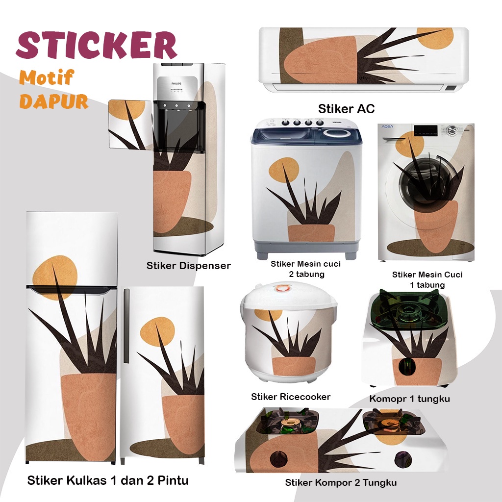 Jual Stiker Sticker Stiker kulkas kompor mesin cuci 1 2 pintu tabung ...