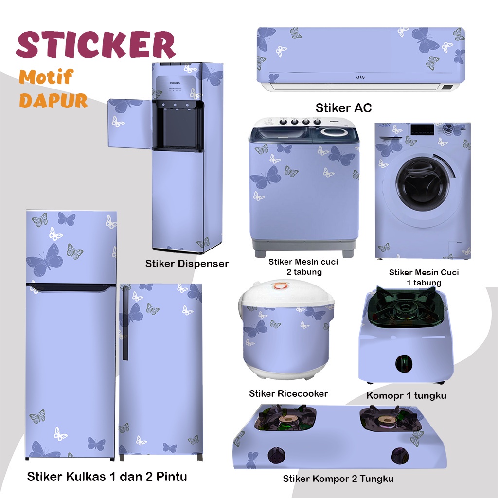 Jual Stiker kulkas kompor mesin cuci 1 2 pintu tabung mata Rice Cooker ...