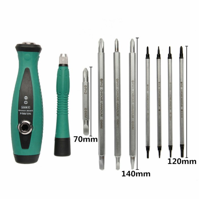 Jual Obenh Set Reparasi 10 in 1 Mata Kepala Philips PH Besi Gagang ...