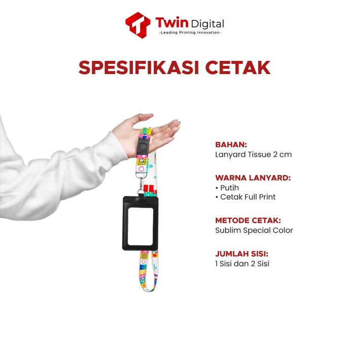 Jual Lanyard Tissue Sublime Special Color 2 Cm Tali Id Card Kalung Name ...