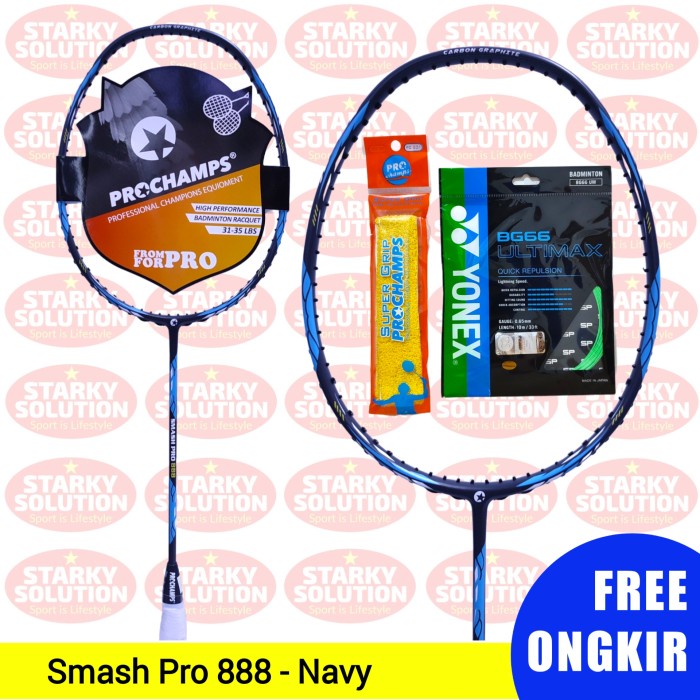 Jual Terlaris Raket Prochamps Smash Pro 888 Bulutangkis Badminton Original - Navy | Shopee Indonesia