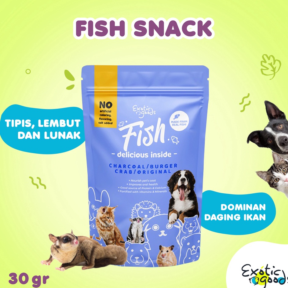 Jual HOT FISH SNACK 30gr FISH SNACK SUGAR GLIDER FISH SUGAR GLIDER FISH ...