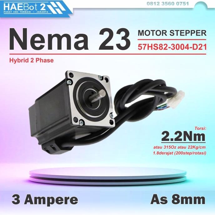 Jual [Haebot 2] Motor Stepper Nema 23 Nema23 57Hs82 2.2Nm 3A Cnc Bipolar Paling Viral | Shopee ...