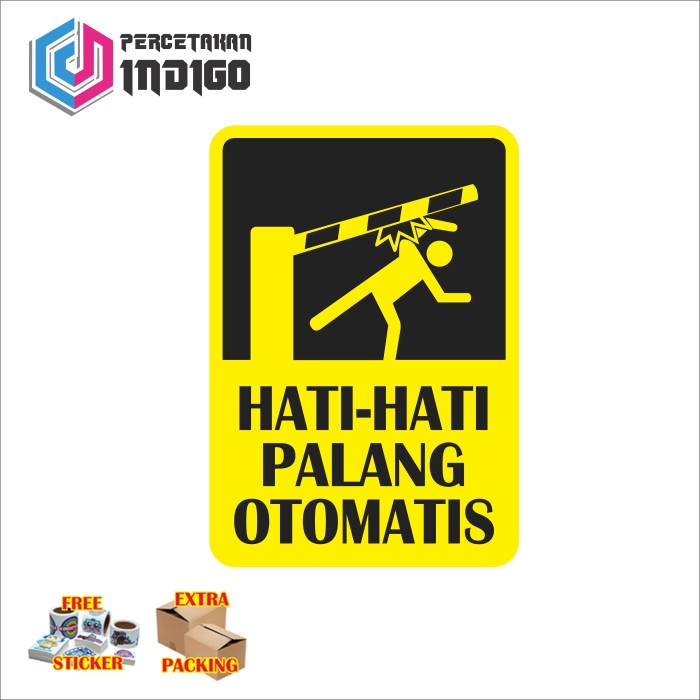 Jual Terlaris Plat Alumunium Rambu Rambu Hati Hati Palang Otomatis ...