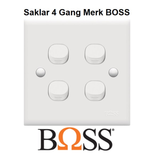 Jual Discount Saklar 4 Gang Merk BOSS model Clipsal /SAKLAR LAMPU ...