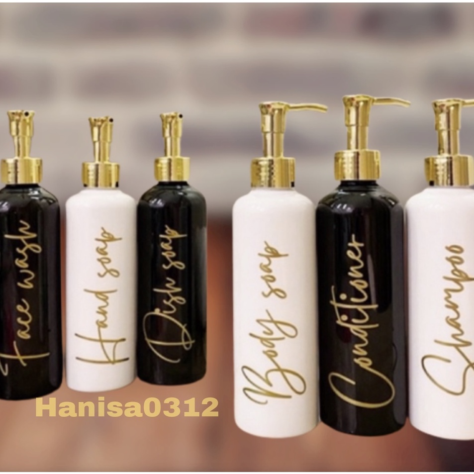 Jual ♠ Botol Pump 250ml Putih Glossy Pump Lotion Gold / Botol Refill 250ml Tempat Sabun Cair ...