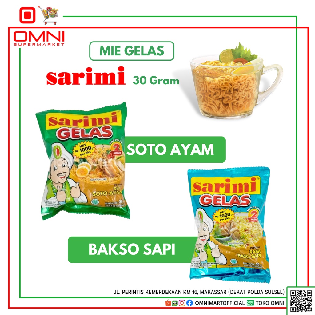 Jual Sarimi Gelas Soto Ayam - Bakso Sapi 30 Gr Per Pcs | Shopee Indonesia
