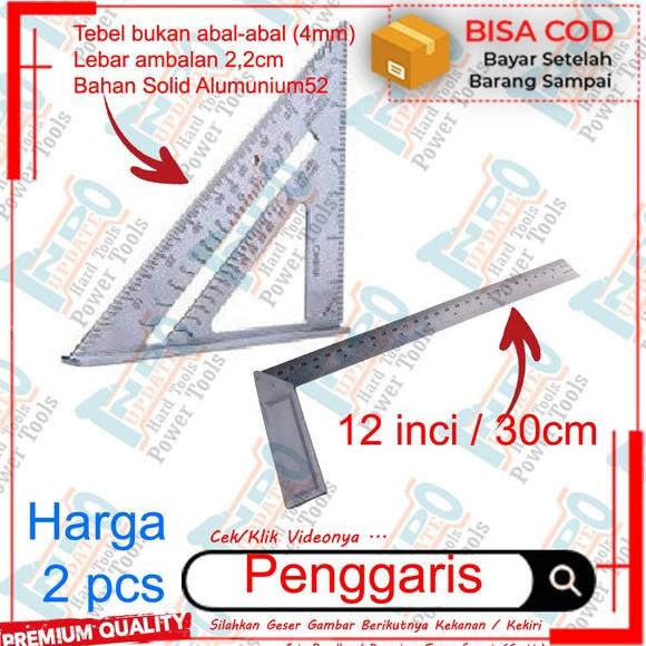 Jual Paket 2 pcs Speed Square Penggaris Siku L Segitiga Mistar Sudut ...