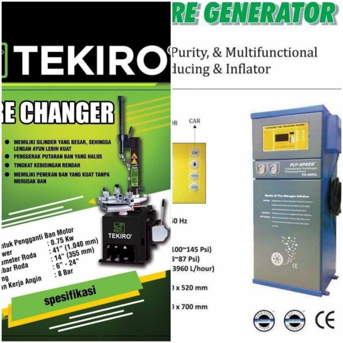 Jual Tyre Changer Tekiro Dan Mesin Nitrogen Fly Speed Fs4000 Cm ...