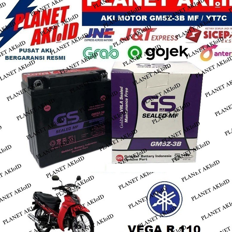 Jual Termurah Aki Motor Yamaha Vega R / RR 110 GM5Z3B Accu Kering MF ...