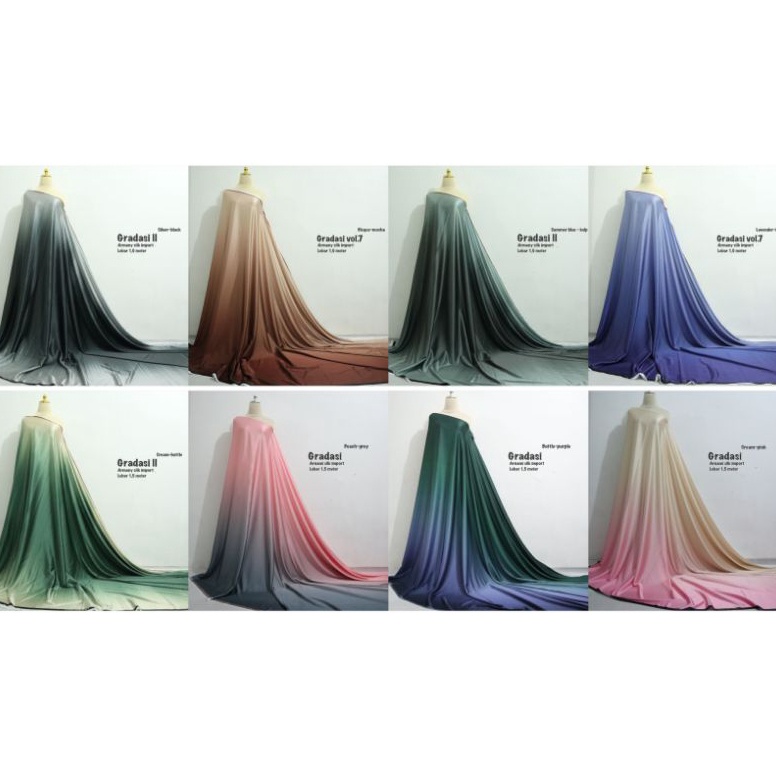 Jual SHOPEE 8.8 Bahan satin silk premium | kain gradasi | bahan gradasi ...
