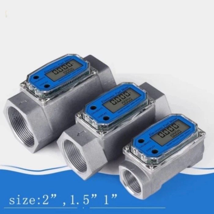 Jual DIGITAL FLOW METER TURBINE 1,5 INCH FLOW METER SOLAR/AIR DIGITAL 1 ...