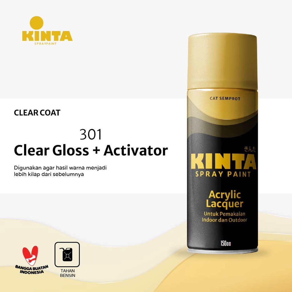 Jual (CLEAR) 301 CLEAR GLOSS + ACTIVATOR - KINTA Cat semprot / Pilox ...