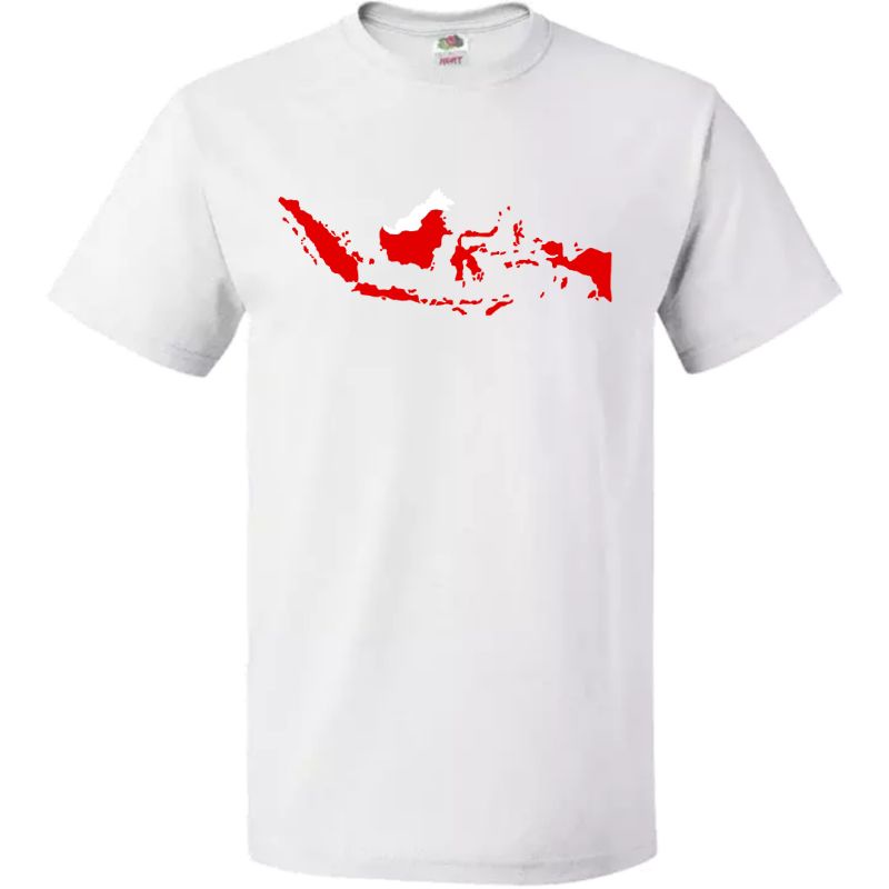 Jual tshirt peta indonesia 17 agustus 100% catton combed 30s sablon DTF ...