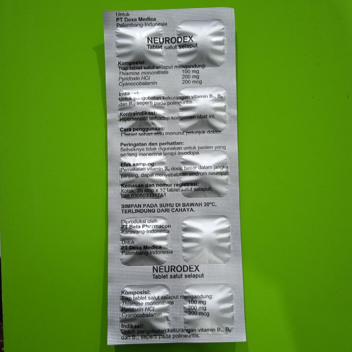 Jual Obat Multivitamin B Neurodex Strip isi 10 tablet | Shopee Indonesia