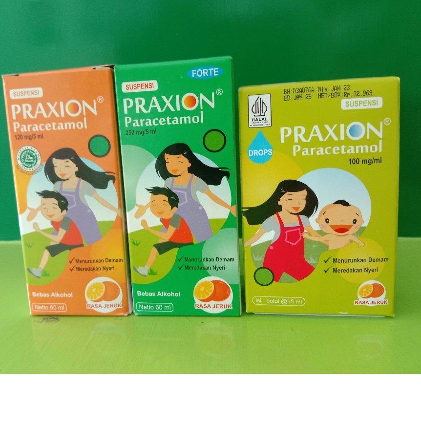 Jual Obat Penurun Demam Praxion 120mg Syrup 60ml & Praxion 250mg Forte ...