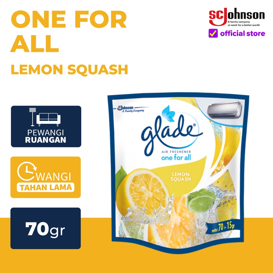 Jual Glade One For All Lemon Squash Refill 70 Gram | Shopee Indonesia