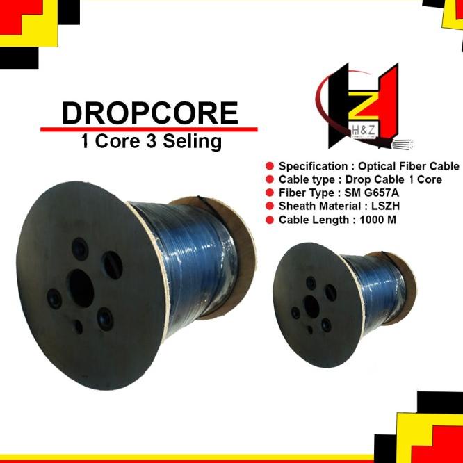 Jual Kabel Dropcore Fiber Tekno Fiber Optik 1 Core 3 Seling Panjang 1Km ...