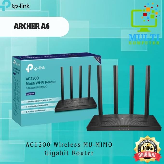 Jual TP-Link Archer A6 AC1200 Wireless MU-MIMO Gigabit Router | Shopee ...