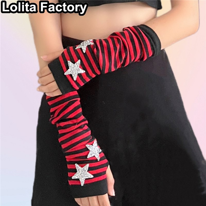 Jual Multi color Harajuku jk Spice Girl Leg Warmer Gothic Punk y2k Leg ...