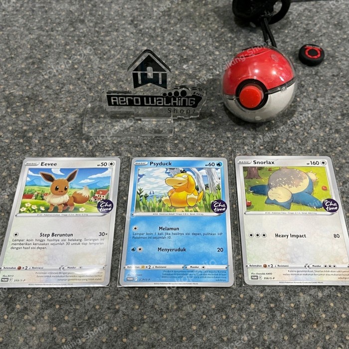 Jual Pokemon X Chatime Promo Card Kartu TCG Indo : Eevee Snorlax ...