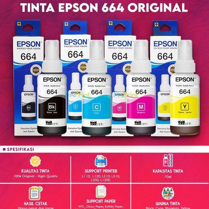Jual Tinta Epson 664 Original Hitam L100/L110/L120/L200/L220/L310/L360 | Shopee Indonesia