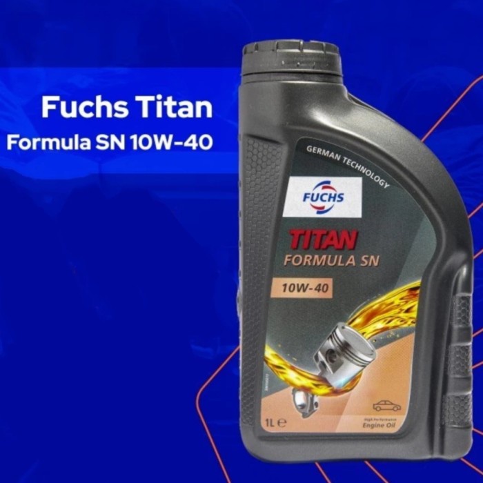 Jual Oli Mesin FUCHS TITAN 10W40/10W-40 Api SN (1L/1 Liter) | Shopee ...