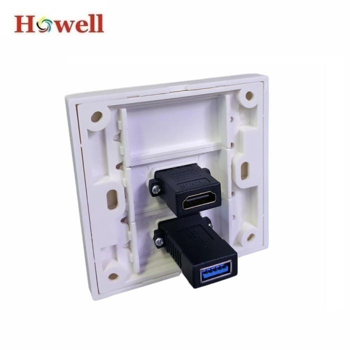 Jual Howell Wall Face Plate / Outlat Socket Usb + Hdmi | Shopee Indonesia