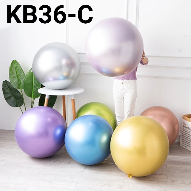 Jual KB36-C Balon latex 36 inch 90 cm jumbo besar krom chrome tebal ...