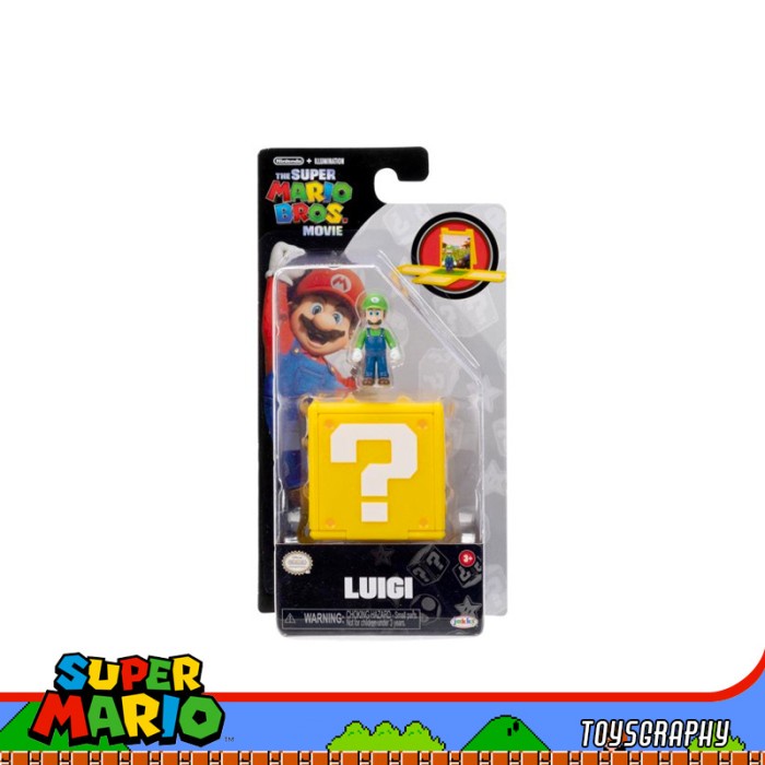 Jual The Super Mario Bros Movie LUIGI Mini Figure with Question Block ...