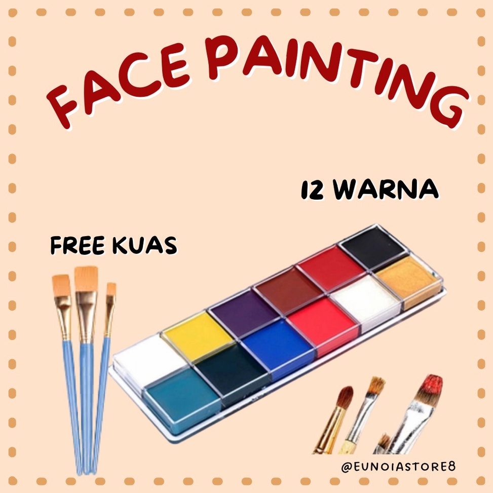 Jual DS64ZV63 Face Body Painting 12 Warna Lukis/Cat Wajah/Muka dan ...