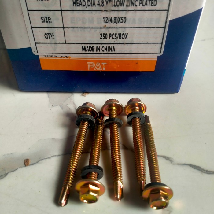 Jual Baut rofing 5cm 1box 12 x 50 baut atap baja ringan alderon 1dus ...