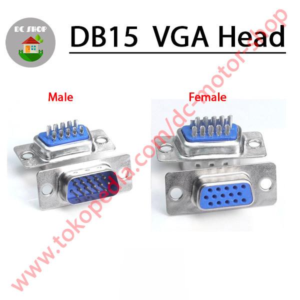 Jual Konektor DB15 VGA Male / Female Socket Adaptor DB 15 VGA Cowo / Cewe | Shopee Indonesia