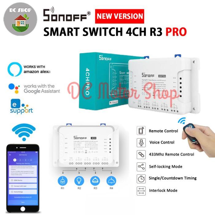 Jual Sonoff 4CH PRO - 4 Channel Din Rail WiFi - RF 433Mhz Switch ...