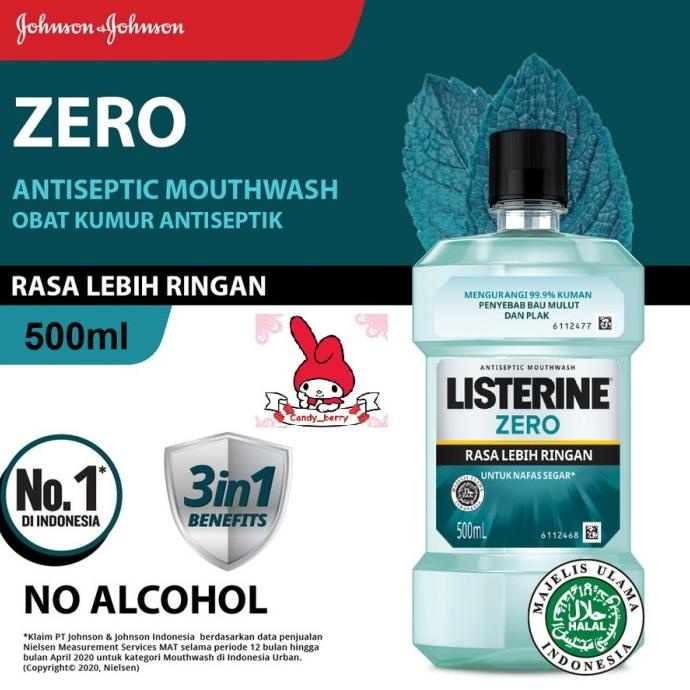 Jual LISTERINE COOL MINT ZERO MOUTHWASH OBAT KUMUR ANTISEPTIK 500ML ...