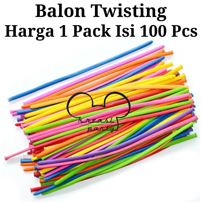 Jual Trendi Balon Twist 1 Pack Isi 100 Pcs / Balon Twist Per Pack ...