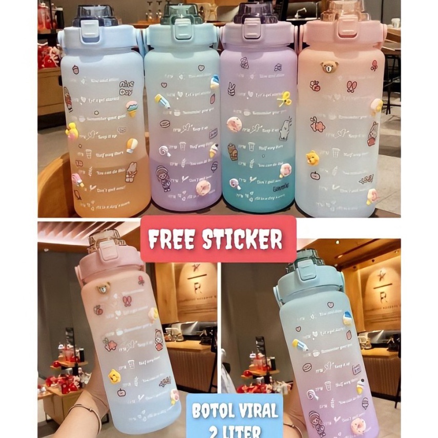 Jual FT [ GRADASI ] BOTOL AIR MINUM VIRAL / BOTOL KEKINIAN RAINBOW 2 ...